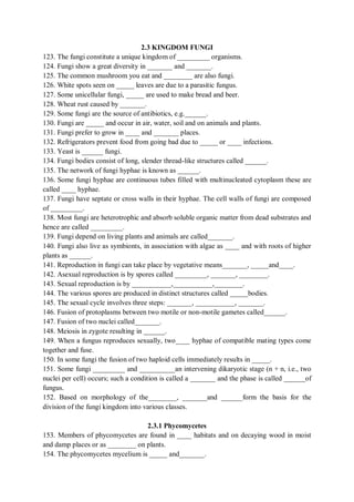 Biological classification Monera Protista fungi plantae and Animalia | PDF