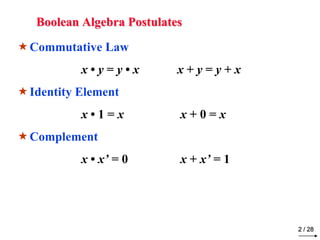 digital logic design Chapter 2 boolean_algebra_&_logic_gates | PDF