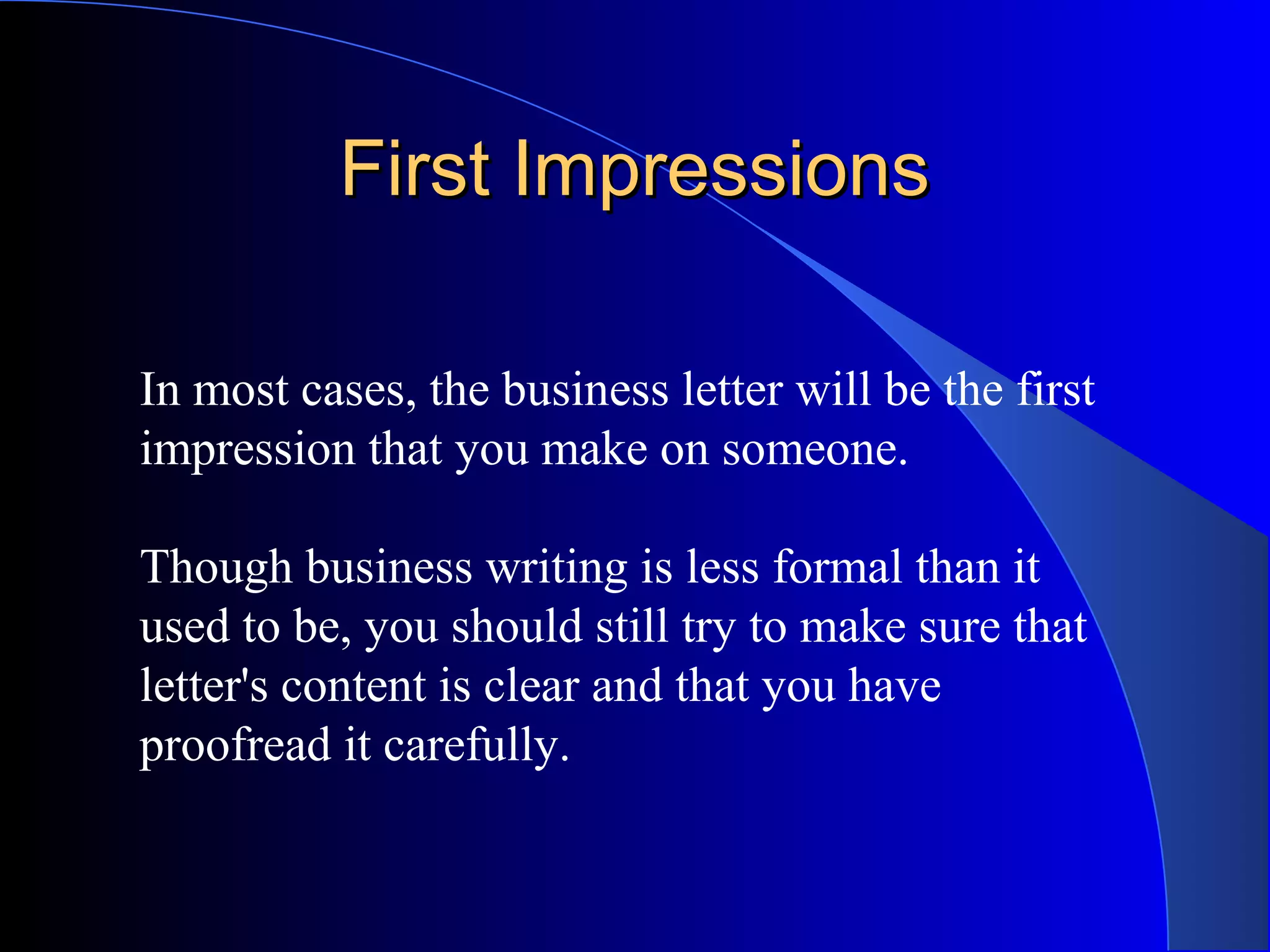 Chapter 2 business letters | PPT
