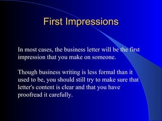 Chapter 2 business letters | PPT