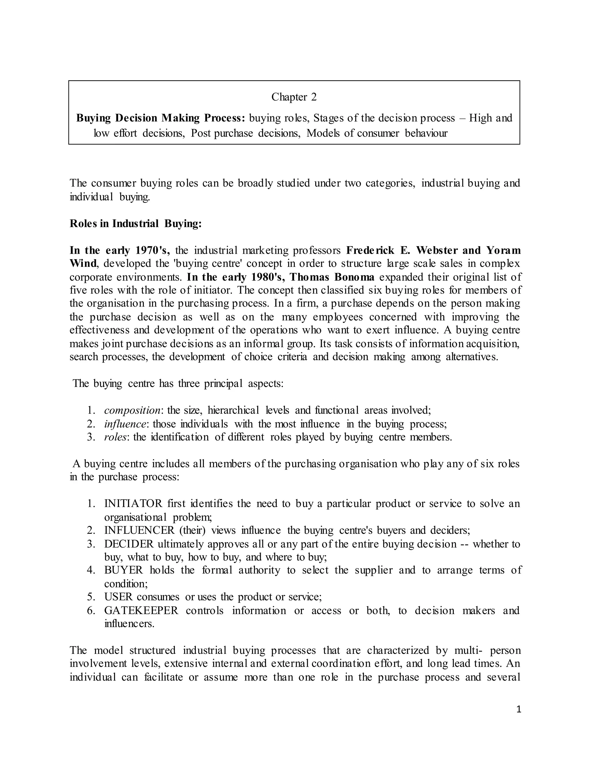 Chapter 2 buying decision making process | DOCX