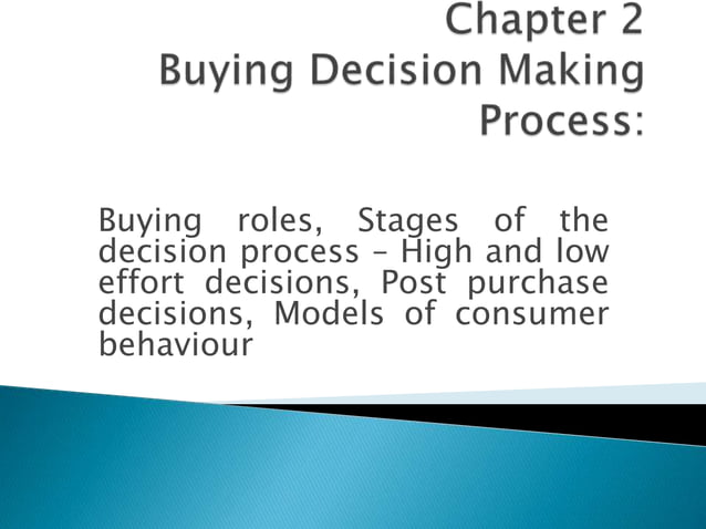 Buying Decision Making Process | PPTX | Business | Business and Finance