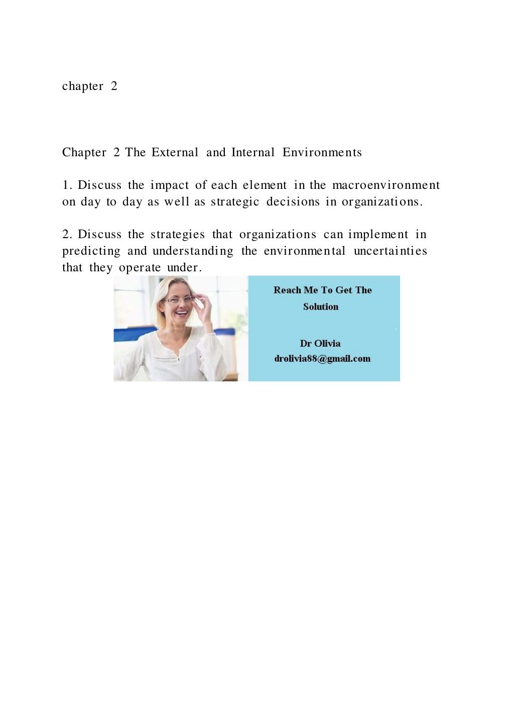 Chapter 2 Chapter 2 The External And Internal Environments Pdf