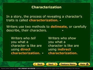 Chapter 2 characterization powernotes | PPT