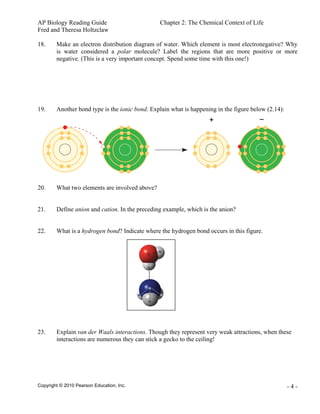 Chapter 2 chemical context of life | PDF