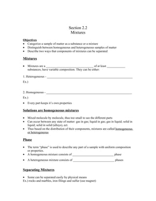 Chemistry - Chp 2 - Matter and Change - Notes | PDF
