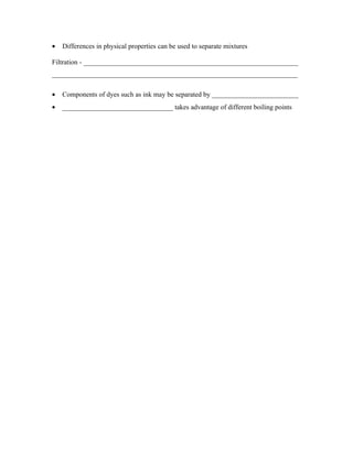 Chemistry - Chp 2 - Matter and Change - Notes | DOC