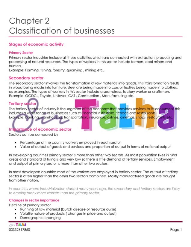 Chapter 2 classification of business | PDF