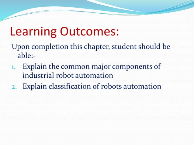 Chapter 2 Comp & classification of robot automation | PPT