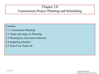 Chapter 2 construction project planning and scheduling | PPT