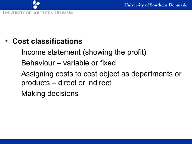 Chapter 2 cost terms, concepts and classifications 2012 students(1) | PPT | Business | Business ...