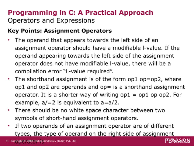 C Prog. - Operators and Expressions | PPT