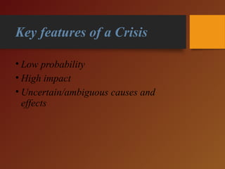 Chapter 2 (crisis management) | PPT