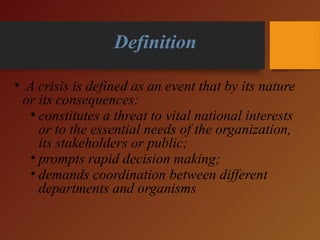 Chapter 2 (crisis management) | PPT