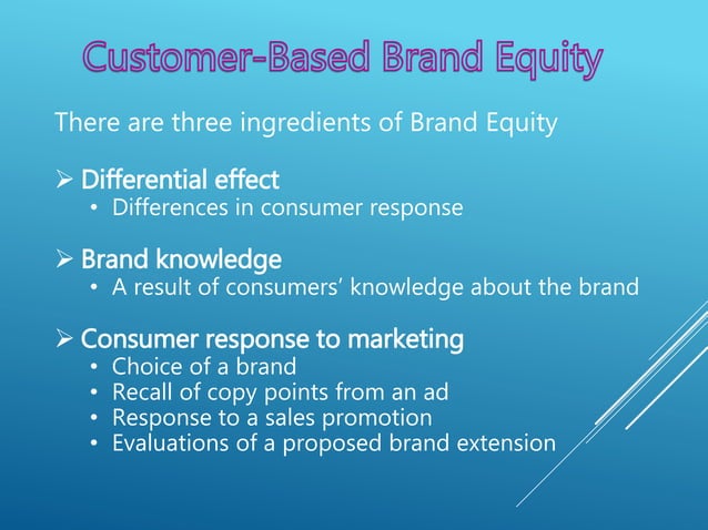Chapter 2 (customer based brand equity) | PPTX