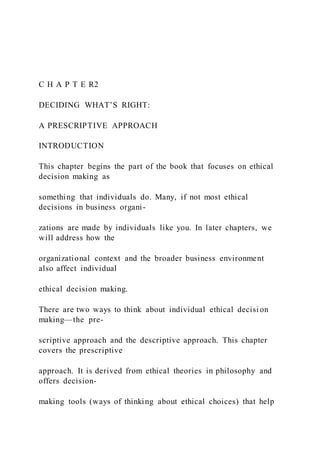 C H A P T E R2DECIDING WHAT’S RIGHTA PRESCRIPTIVE APP | DOCX | Law