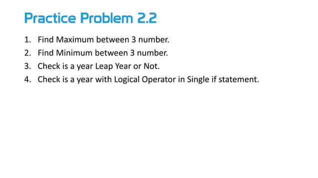 Chapter 2 Decision Making Python Programming Lecture Ppt