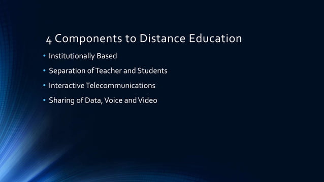 Chapter 2 Definitions, History, and Theories of Distance Education | PPT