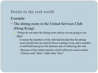 Chapter 2 deixis (the relation of reference to the point of origin of ...