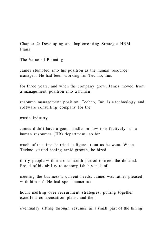 Chapter 2 Developing and Implementing Strategic HRM Plans | PDF