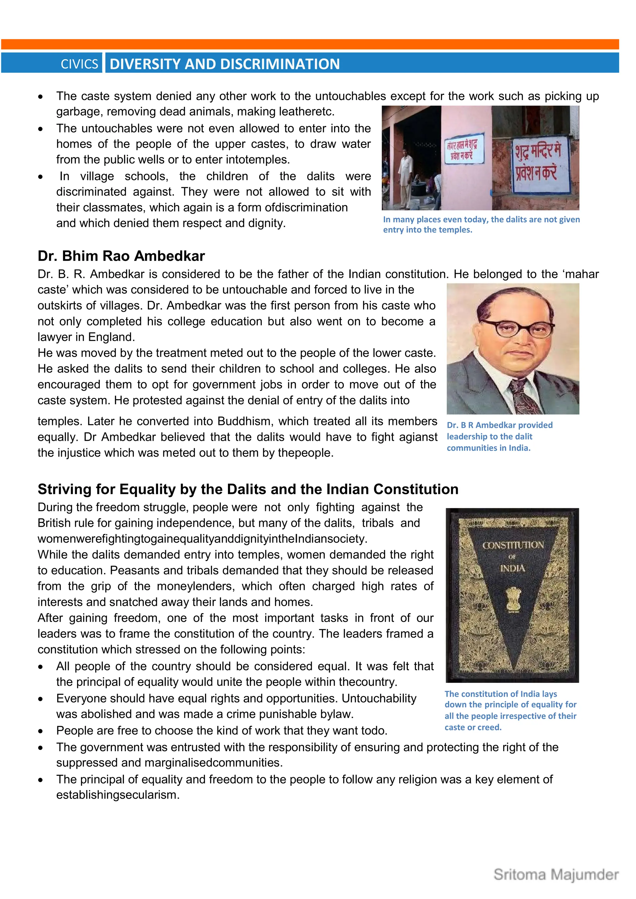 CBSE Grade 6 Social Science Civics Ch 2 Diversity and Discrimination ...