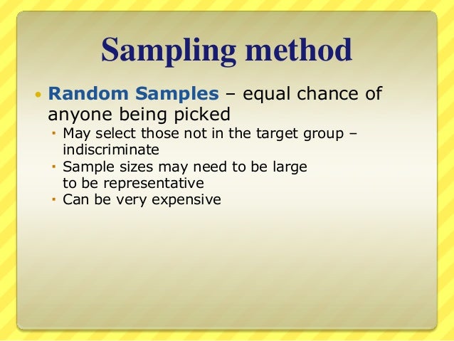 Market research-sampling method