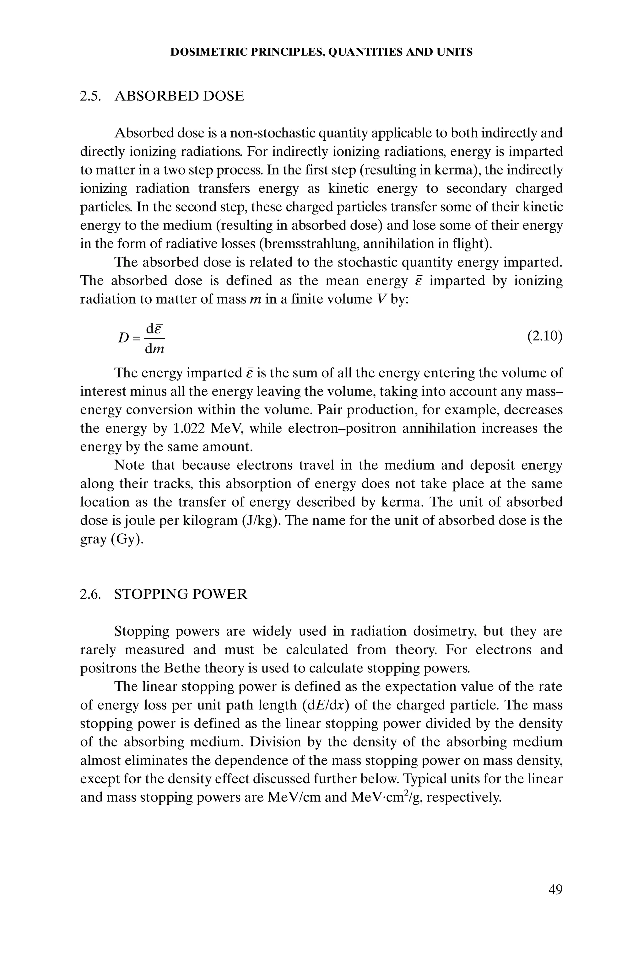 Chapter2 dosimetric principles, quantities and units | PDF