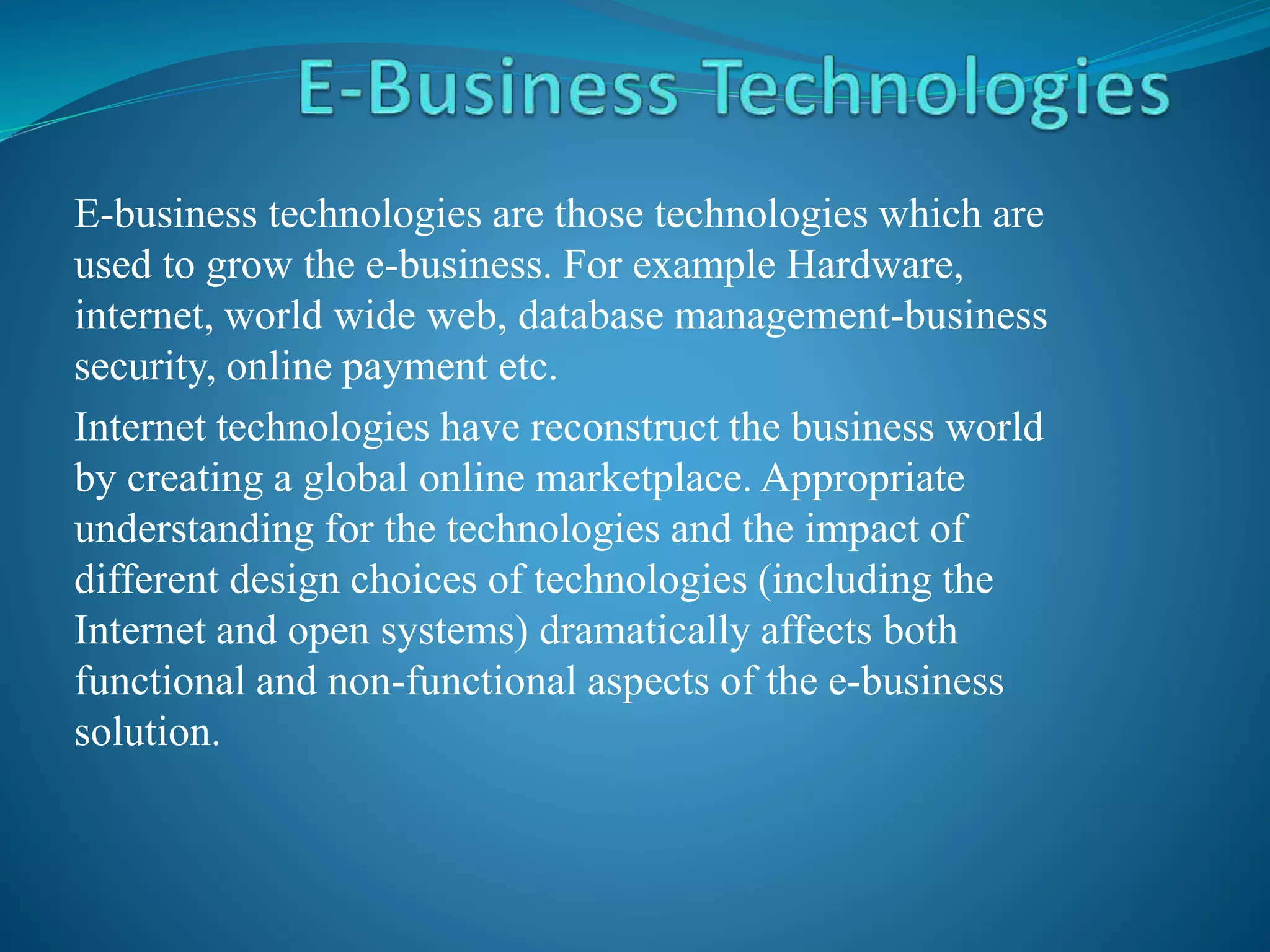 E business technology | PPTX