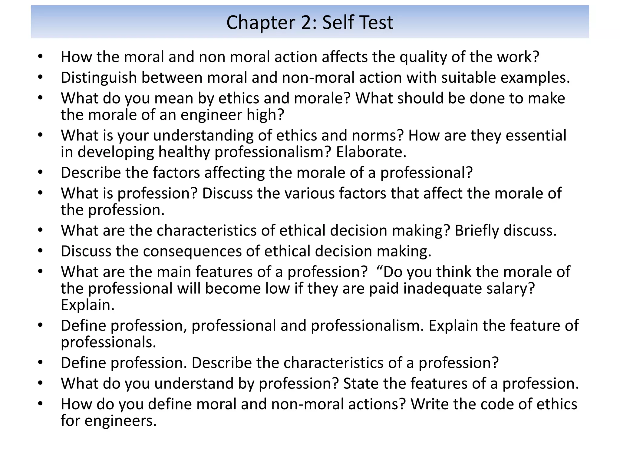 Engineering Professional Practice Chapter 2 Ethics and Professionalism ...