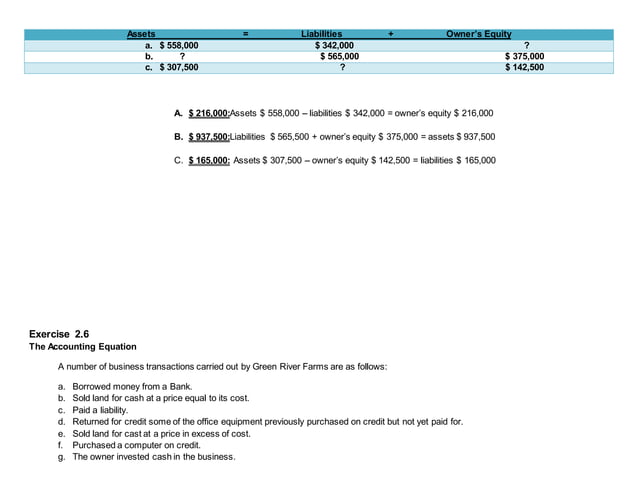 Chapter 2 Basic Financial Statements exercise and solutions | DOCX
