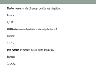 Chapter 2 Number patterns and sequences | PPTX