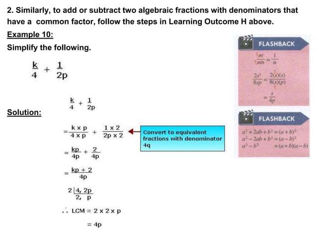 Chapter 2_ Factorization & Algebraic Fractions F2.pptx | Physics | Science