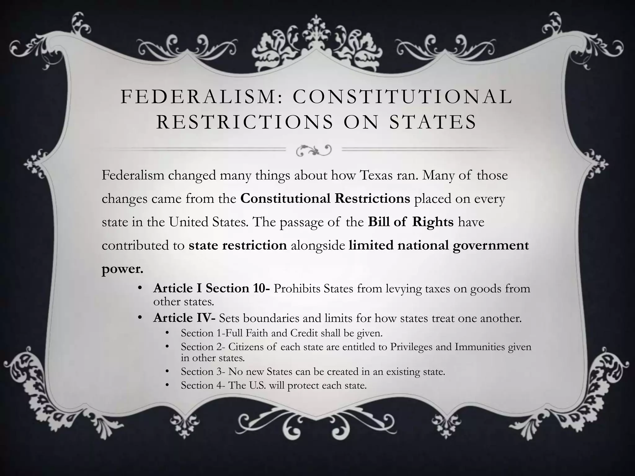Chapter 2 federalism and the texas constitution | PPT