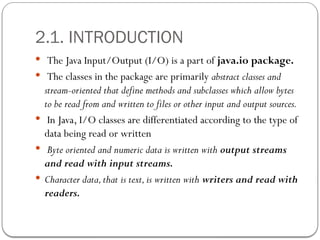 Chapter 2 File I O in Java.pptx for computer science | PPTX