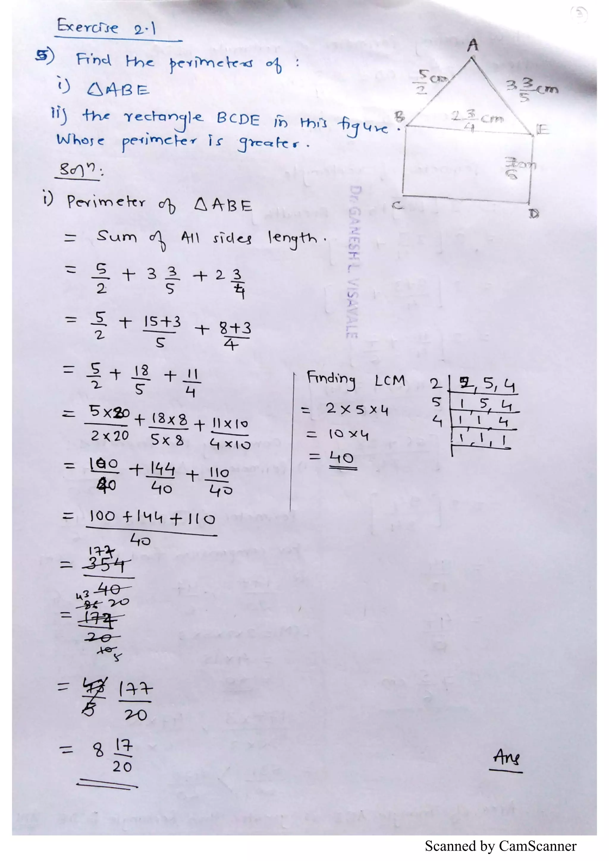 Class 7 | NCERT | Mathematics | Exercise 2.1 | PDF