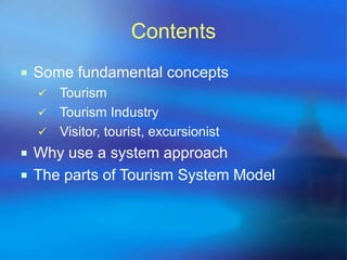 Chapter 2 fundamental concepts & tourism system | PPT