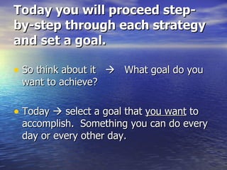 Chapter 2 goal setting strategies | PPT