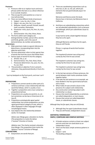 Chapter 2 grammatical metalanguage | DOCX