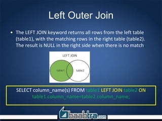 Chapter 2 grouping,scalar and aggergate functions,joins inner join,outer join | PPTX