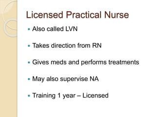 Chapter 2 health care team | PPTX