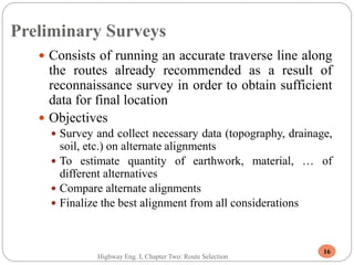 Chapter 2 highway route surveys and locationaa | PPT
