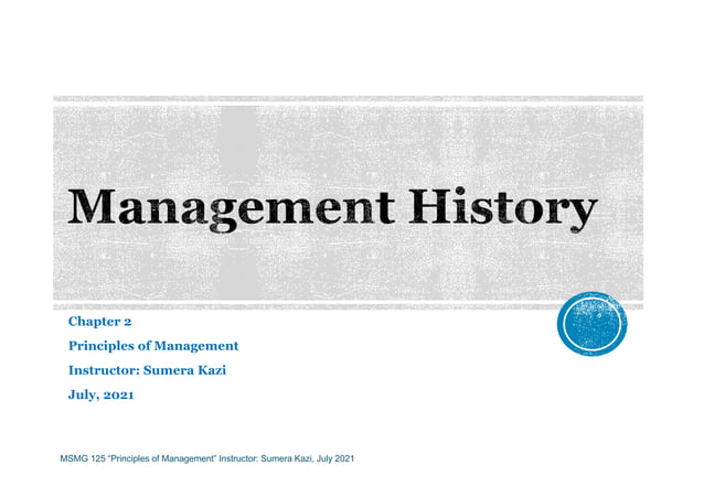 Chapter 2 history of management | PDF