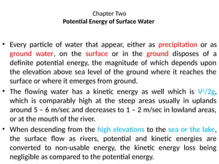 hydraulics and hydrology of hydropower Chapter 2 HPP.pptx