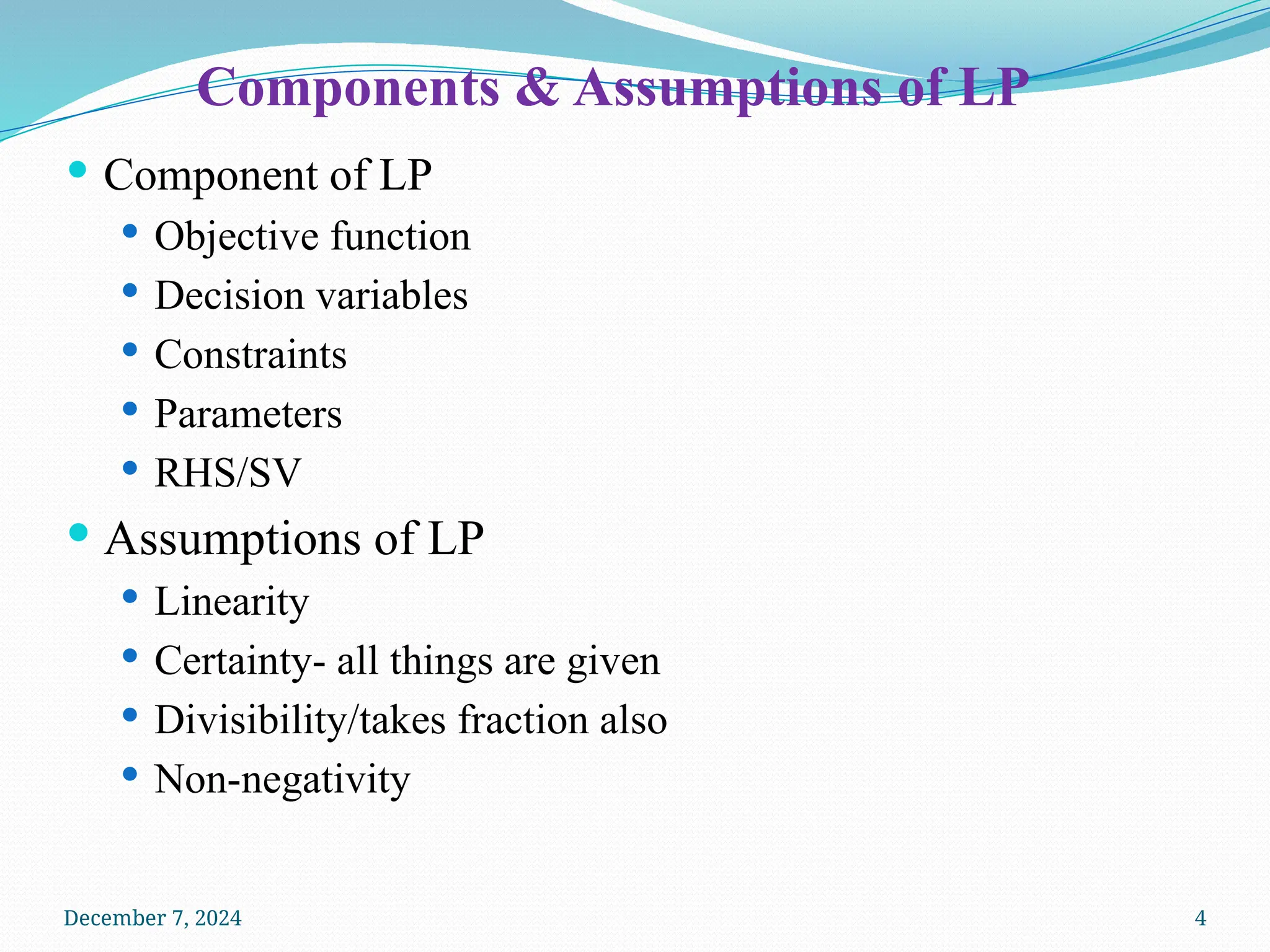 Operational research power point lecture notes | PPTX
