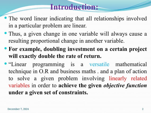 Operational research power point lecture notes | PPTX
