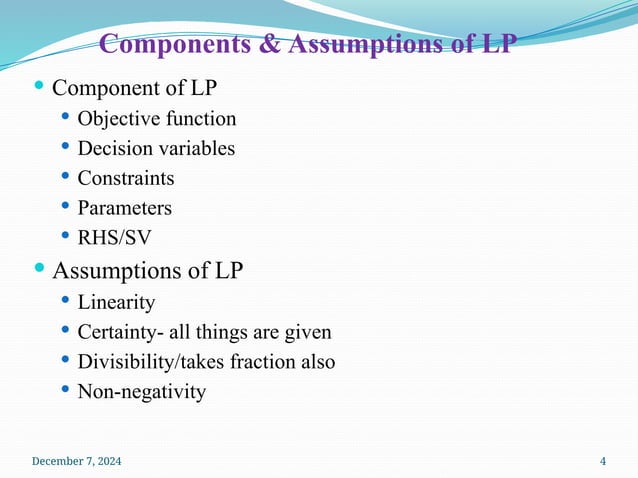Operational research power point lecture notes | PPTX