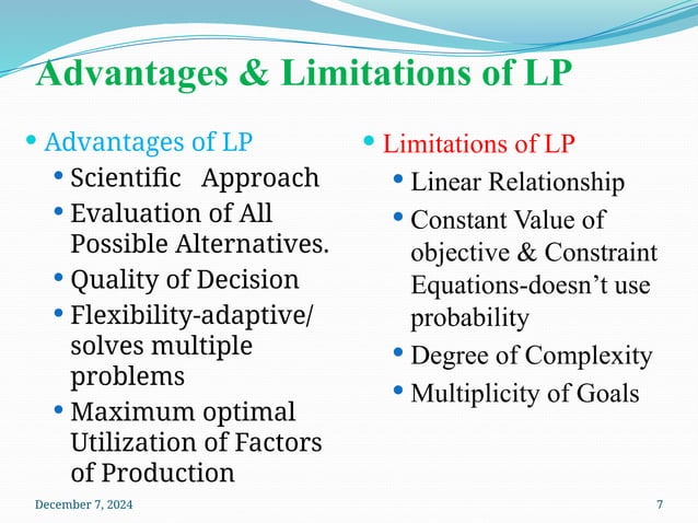 Operational research power point lecture notes | PPTX