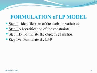 Operational research power point lecture notes | PPTX