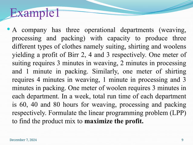 Operational research power point lecture notes | PPTX