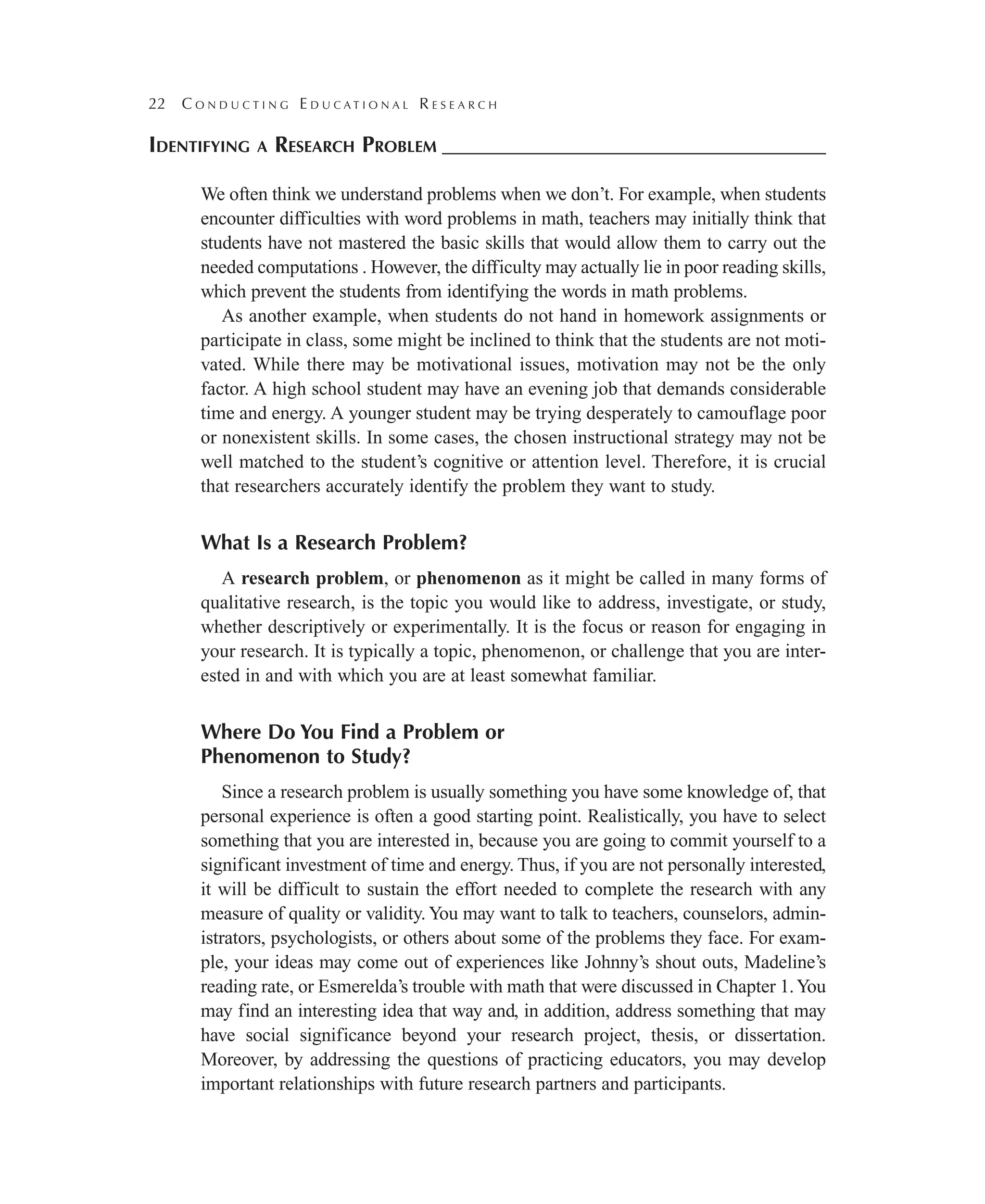 Chapter 2 Identifying a Research Problem | PDF